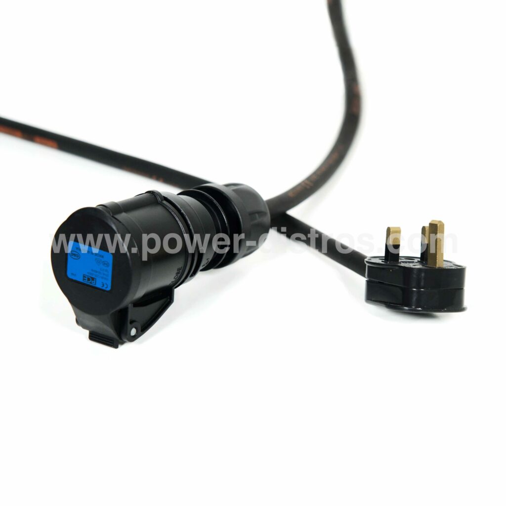 Power Cable – 13A UK Type Male to 16A 3P CEE Female Cables & Extensions ...