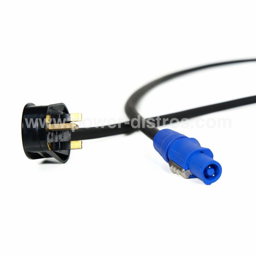 Power Cable – 13A UK Type Male to PowerCon Blue Cables & Extensions 13A ...