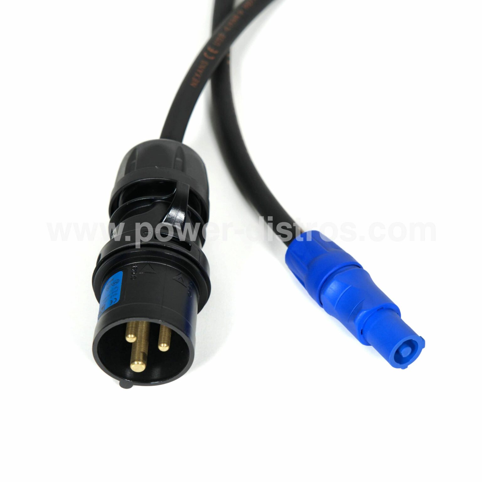 Power Cable – 16A 3P CEE Male to PowerCon Blue Cables & Extensions